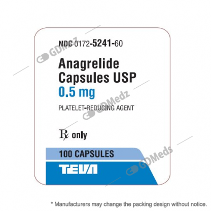 Anagrelide Capsules USP 0.5mg 100s - GDMedz