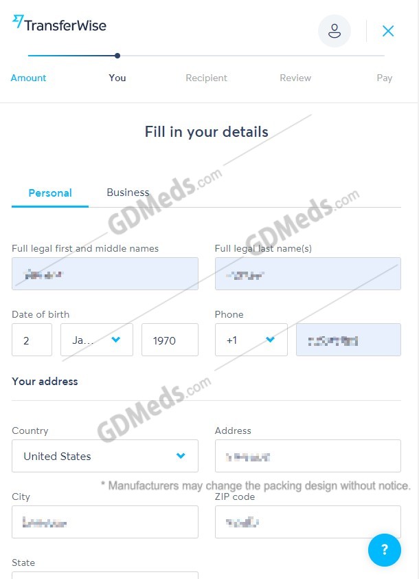 Pay through transferwise - GDMedz