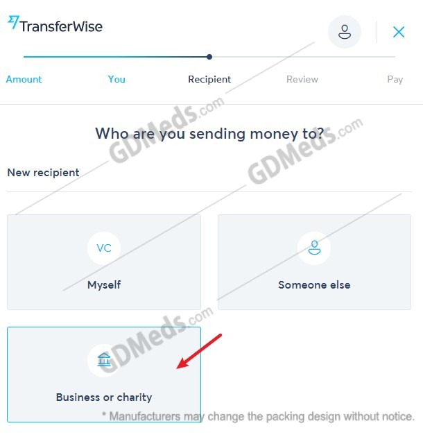 Pay through transferwise - GDMedz
